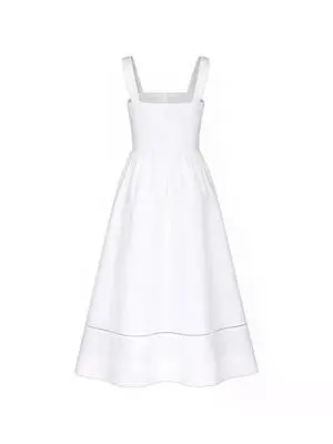 REFORMATION Petites Everett Square-neck Midi Dress - White