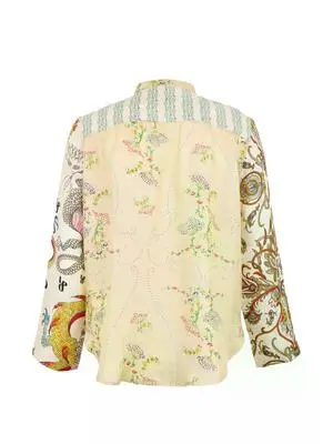 La Prestic Ouiston Printed Mandarin-collar Shirt