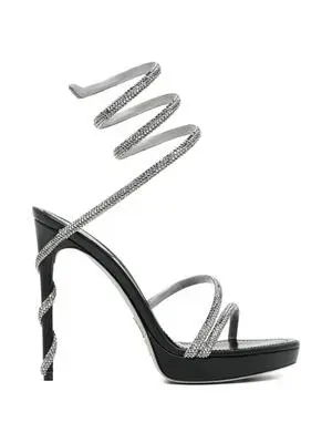 Rene Caovilla 105mm Margot Crystal Embellished Sandals - Black