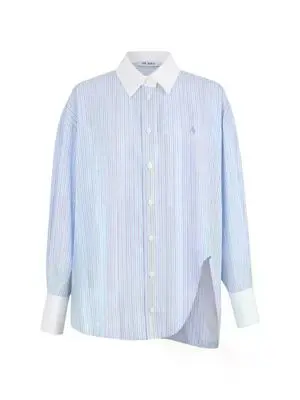Attico Striped Asymmetric Shirt - Blue