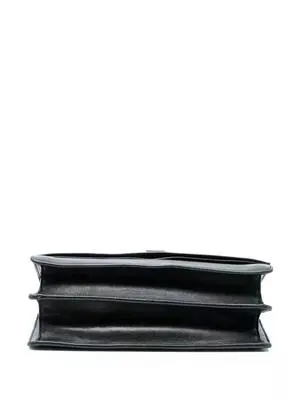 Saint Laurent 2018 Lambskin Monogram Flap Crossbody Bag - Black