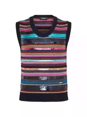 Dsquared2 Striped Sequinned Vest