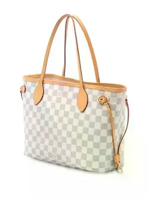 LOUIS VUITTON 2010 Damier Azur Neverfull Pm Tote Bag - White