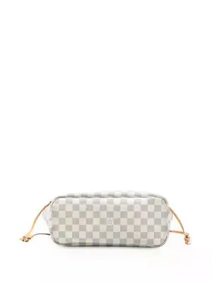 LOUIS VUITTON 2010 Damier Azur Neverfull Pm Tote Bag - White