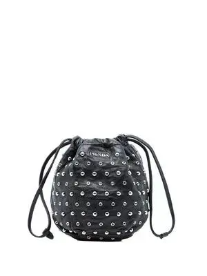 Prada 2000-2013 Studded Leather Drawstring Pouch