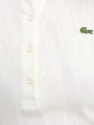 Lacoste Ribbed Long-sleeves Polo Shirt - White