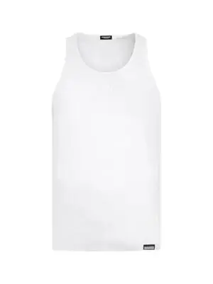 Dsquared2 Sleeveless Ribbed Crewneck Tank Top - White