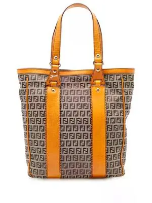 Fendi 2000-2010 Zucchino Canvas Tote Bag - Brown