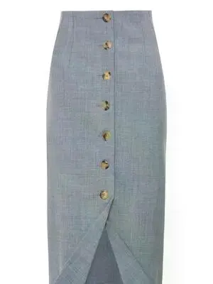 A.W.A.K.E. Mode Tailored Skirt With Button Detail