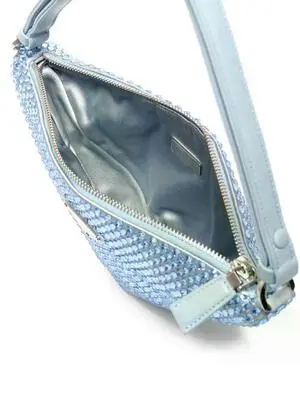 Prada Crystal-embellished Shoulder Bag - Blue