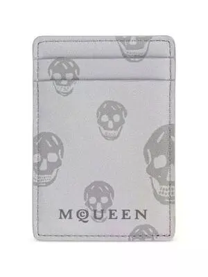 Alexander McQueen Skull Print Cardholder - Grey