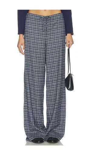 Superdown Gwendolyn Drawstring Pant - Blue Plaid