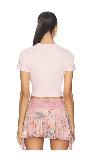 Casablanca Orchid Logo Cropped Baby Tee
