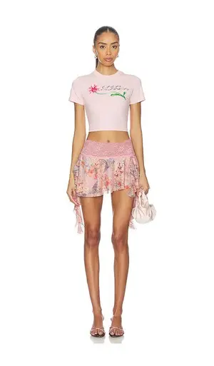 Casablanca Orchid Logo Cropped Baby Tee