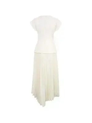 Acler Bollow Square-neck Pleated Maxi Dress
