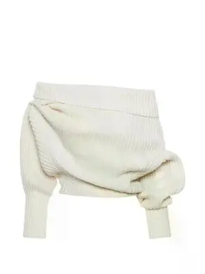 A.W.A.K.E. Mode Rib Knit Button Sweater - Neutrals