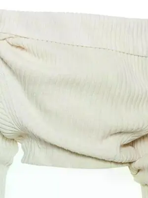 A.W.A.K.E. Mode Rib Knit Button Sweater - Neutrals