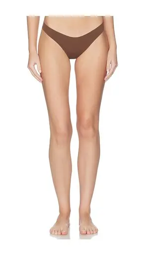 Fleur Du Mal Le Stretch Micro Thong In Brown - Cocoa