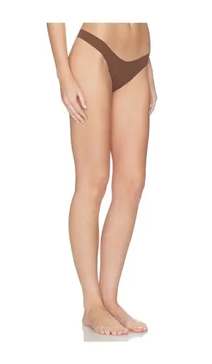 FLEUR DU MAL Le Stretch Micro Thong In Brown - Cocoa