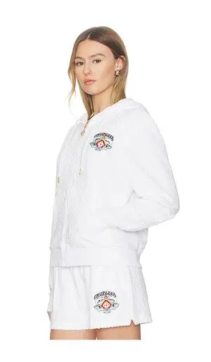 Casablanca Waves Monogram Towelling Zip-up Hoodie