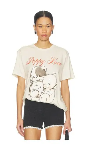 THE FORECAST AGENCY Puppy Love Tee - Cream