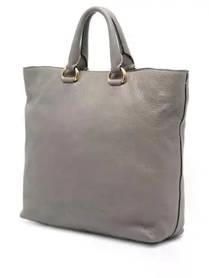 Prada Vitello Daino Open Convertible Tote Satchel - Grey