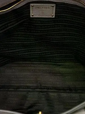 Prada Vitello Daino Open Convertible Tote Satchel - Grey