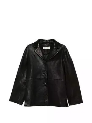 RÓHE Single-breasted Grained Leather Jacket