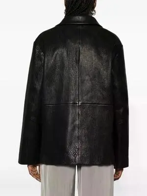 RÓHE Single-breasted Grained Leather Jacket