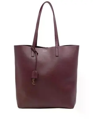 Saint Laurent 2016 North South Leather Shopping Tote Bag - Red