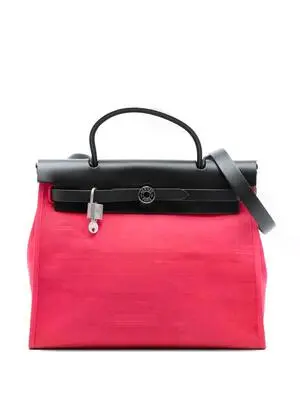 Hermès 2017 Toile Herbag Zip 31 Satchel - Pink