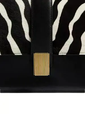 Khaite Blake Zebra-print Cross Body Bag - Black