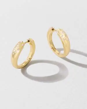 ROXANNE FIRST Diamond Shooting Star Hoop Earrings - Yellow Gold