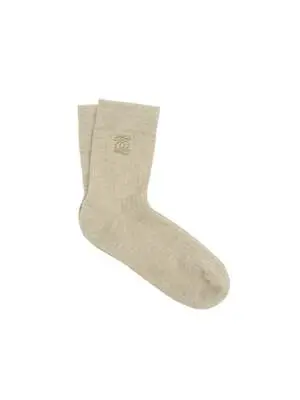 TESS LORENZ Cashmere Crew Socks - Beige