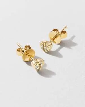 ROXANNE FIRST Mini Topaz Total Stud Heart Earrings