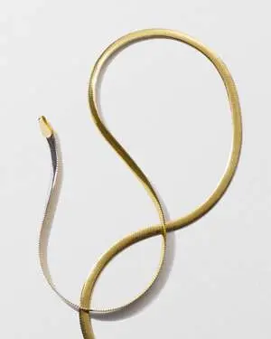 ROXANNE FIRST Gold Reversible Snake Chain Necklace - Yellow Gold