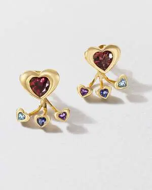 ARCHIVE-SALE Four Of Hearts Stud & Jacket Earrings - Yellow Gold