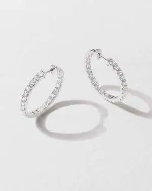 ROXANNE FIRST Large Diamond Hoop Earrings