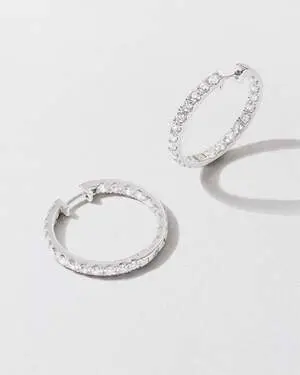 ROXANNE FIRST Large Diamond Hoop Earrings