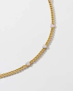 ROXANNE FIRST 80's Chunky Diamond Heart Bracelet - Yellow Gold