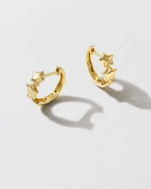 ROXANNE FIRST Starry Night Hoop Earrings - Yellow Gold