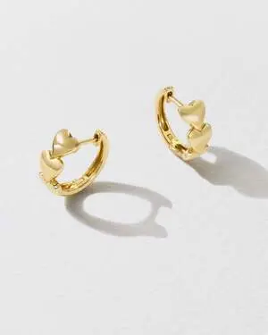 ROXANNE FIRST 14k Gold Heart Hoop Earrings - Yellow Gold