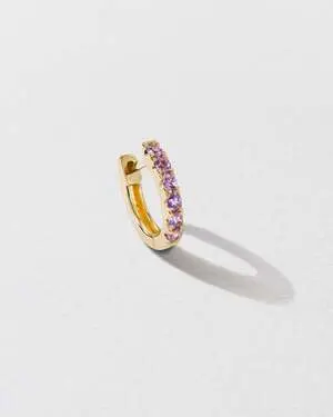 ROXANNE FIRST Lilac Sapphire Huggie Earring - Yellow Gold