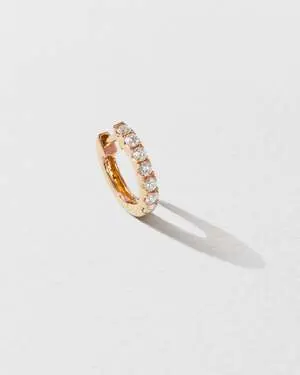 ROXANNE FIRST Medium Diamond Huggie Earring - Rose Gold