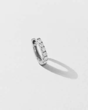 ROXANNE FIRST Small Diamond Huggie Earring - White Gold