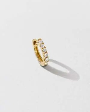 ROXANNE FIRST Small Diamond Huggie Earring - Yellow Gold