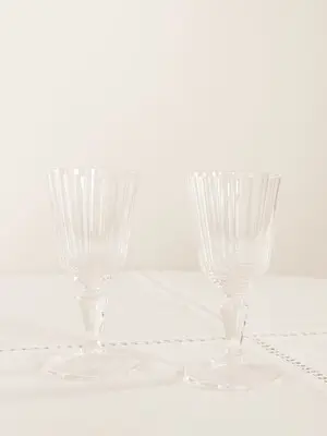LOBMEYR Set Of Two Crystal Wine Glasses - Neutrals