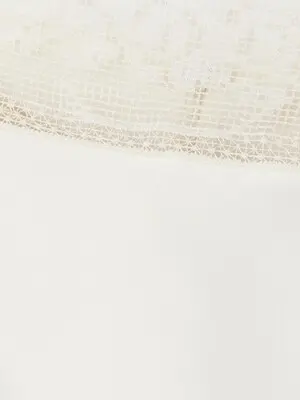 Magda Butrym Lace-trimmed Gathered Silk Mini Dress - Neutrals