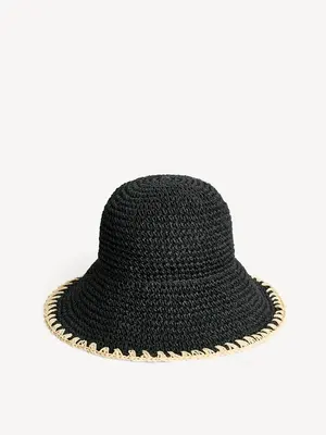 BY MALENE BIRGER Strawilla Paper Hat - Black