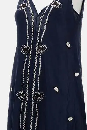 PAROSH Embroidered Linen Dress
